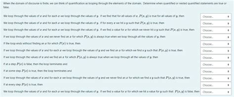 Solved When The Domain Of Discourse Is Finite We Can Think