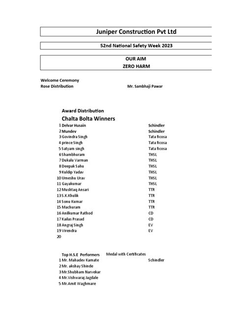 Safety Award Final Pdf