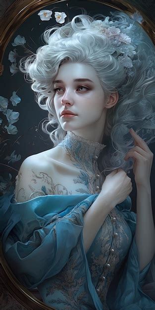 Premium Ai Image Opulent Grace Rococo Girl In Exquisite Rococostyle Dress