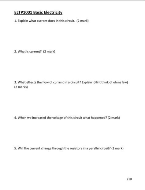 Solved Ohm S Law And Parallel Circuits Name Explain Chegg