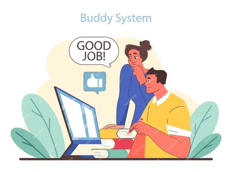 premium vector buddy system concept mentor providing positive