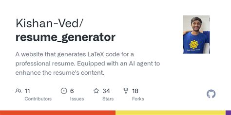 Resumegeneratorresumegeneratorhtml At Main · Kishan Vedresumegenerator · Github