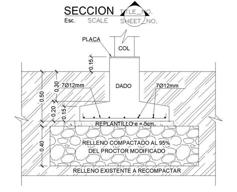 Section Plan Of Foundation In Detail Autocad 2d Drawing Cad File Dwg File Cadbull
