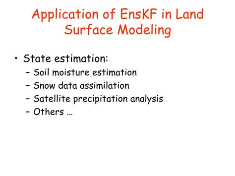 Ppt Parameter Estimation And Data Assimilation Techniques For Land Surface Modeling Powerpoint