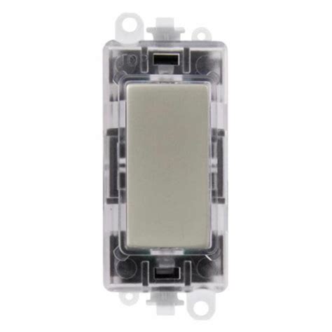 Click GM2008GTPN GridPro Pearl Nickel 250V Illuminated Blank Module Green LED Insert