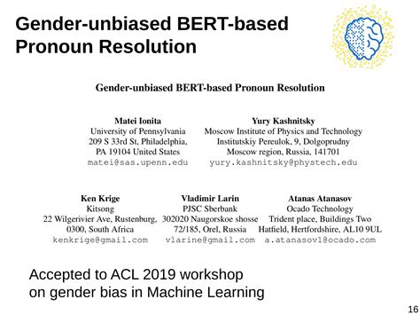 gender unbiased bert based pronoun resolution pdf artificial