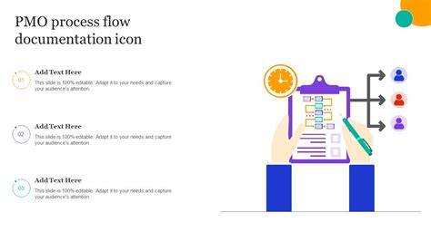 Pmo Process Flow Documentation Icon Ppt Template