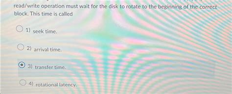 solved read write operation must wait for the disk to rotate