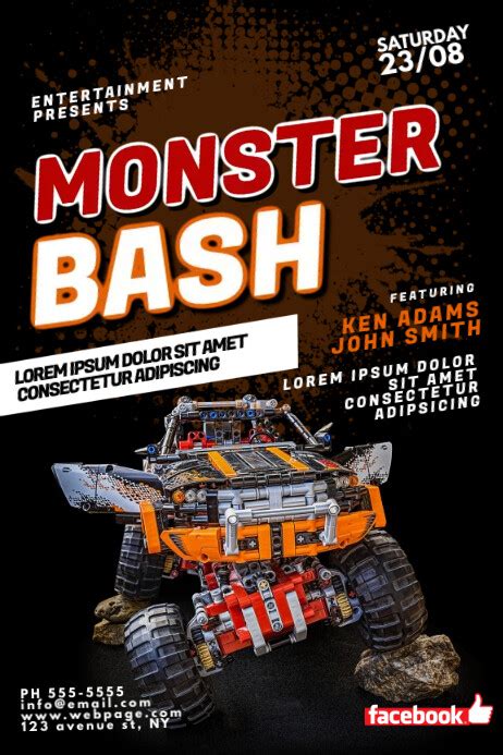 Monster Truck Bash Flyer Design Template Postermywall