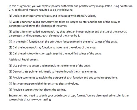 Solved In This Assignment You Will Explore Pointer