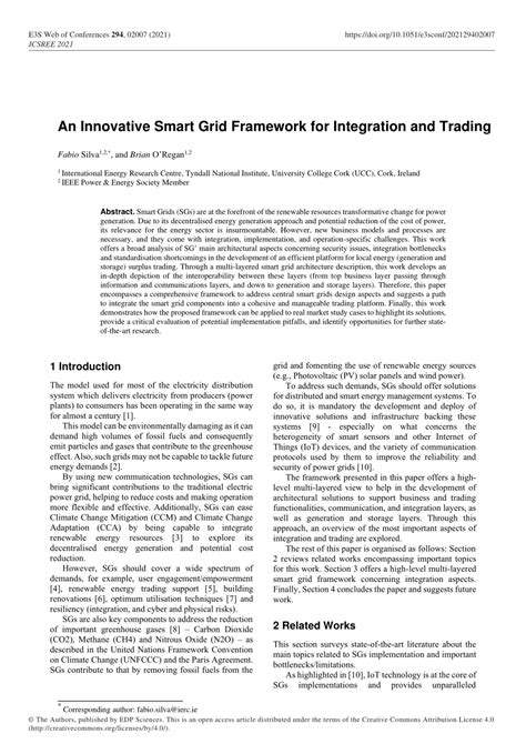 PDF An Innovative Smart Grid Framework For Integration And Trading