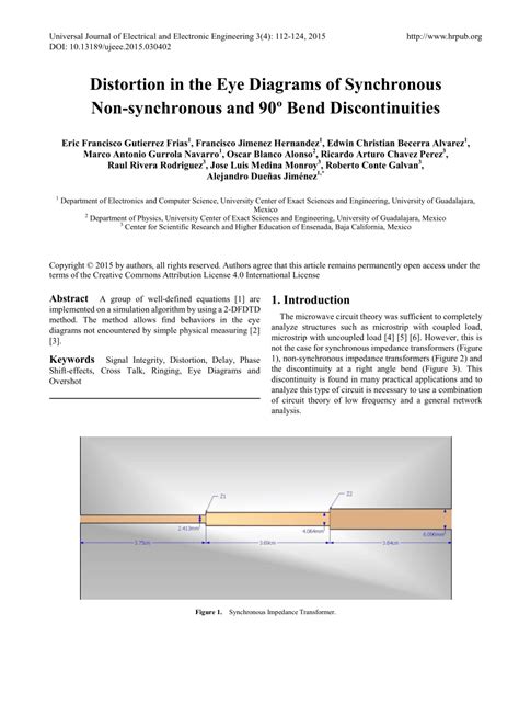 Pdf Distortion In The Eye Diagrams Of Synchronous Non Synchronous And 90º Bend Discontinuities