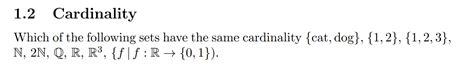 Solved 1 2 ﻿cardinalitywhich Of The Following Sets Have The