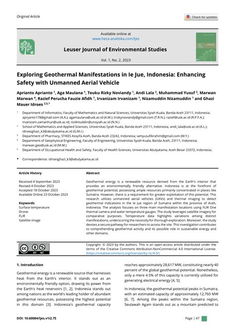 Pdf Exploring Geothermal Manifestations In Ie Jue Indonesia Enhancing Safety With Unmanned