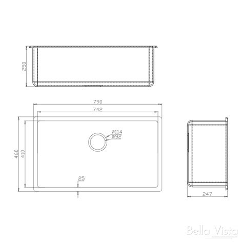 Bella Vista Fomos Sink 790 X 460mm Single Bowl Kitchen Sink Ti Home