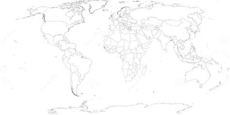 world map with country boundary in world robinson coordinate system