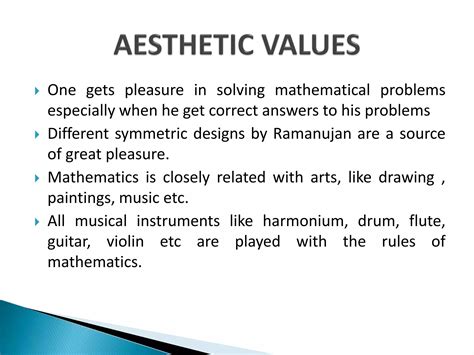 Cultural And Aesthetic Values Of Mathematics Pptx