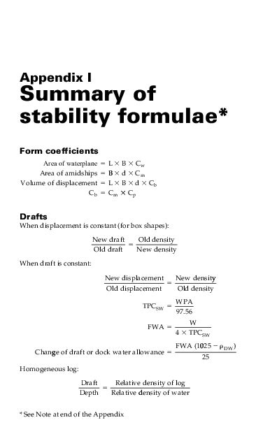 Pdf Summary Of Stability Formula