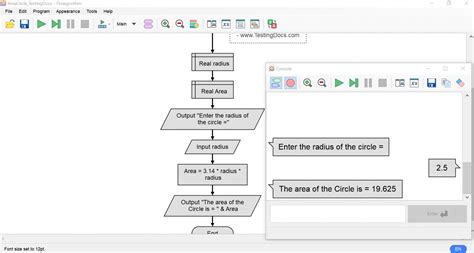 Area Of The Circle Flowchart Testingdocs
