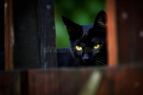 Curious Cat Peeking Around A Corner Neural Network AI Generated Stock Photo Image Of Curious