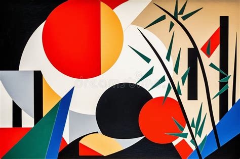 Suprematism Art Style Natural Beauty Hand Drawn And Artistic Stock