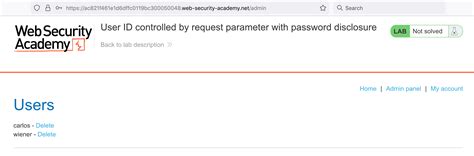 portswigger s user id controlled by request parameter with password