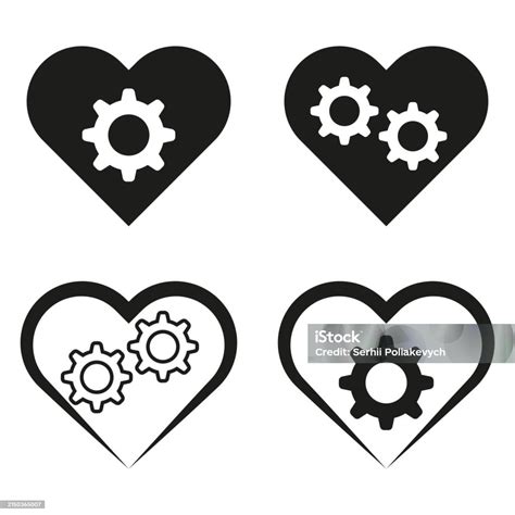 사랑의 역학 개념 심장 톱니바퀴 통합 열정 엔지니어링 기호입니다 애정 기계 그래픽입니다 벡터 일러스트 레이 션입니다 주당순이익 10 공학에 대한 스톡 벡터 아트 및 기타