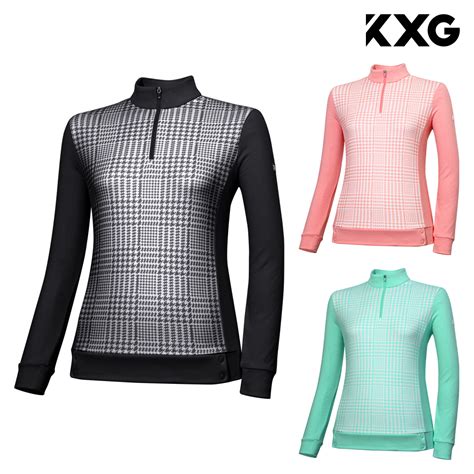 핫딜 Kxg 여성 골프웨어 겨울 양면 기모 마이크로 플리스 하운드투스 집업 티셔츠 딜팡 골프용품 전문쇼핑몰