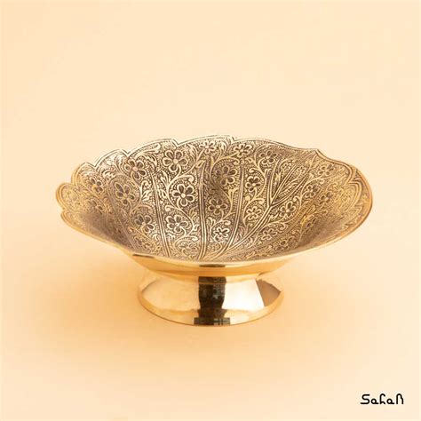 آجیل خوری برنجی آنتیک مدل برگ فروشگاه اینترنتی سحر