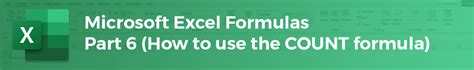 How To Use The COUNT Formula In Microsoft Excel Blackwood IT