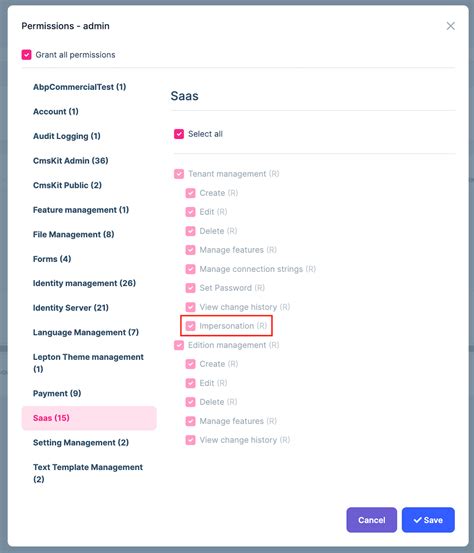 Tenant Impersonation And User Impersonation Abpio Documentation