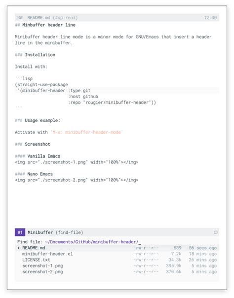 Minibuffer Header Line Remacs