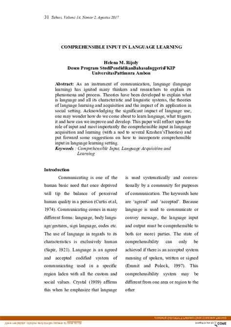 pdf comprehensible input in language learning