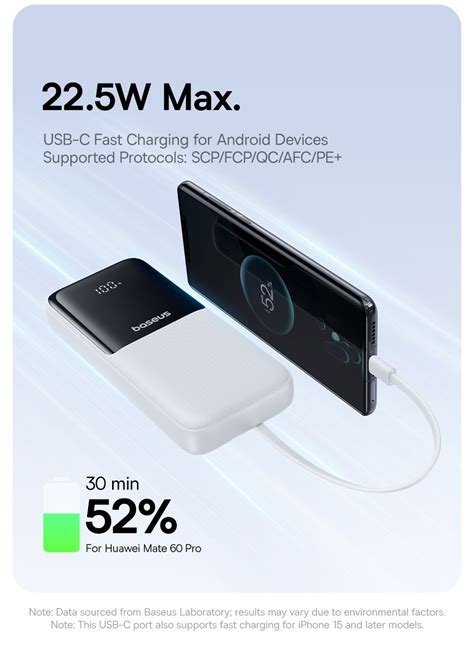 Baseus Lipow W MAh Dual Cable Power Bank With Digital Display Fast Charging Large