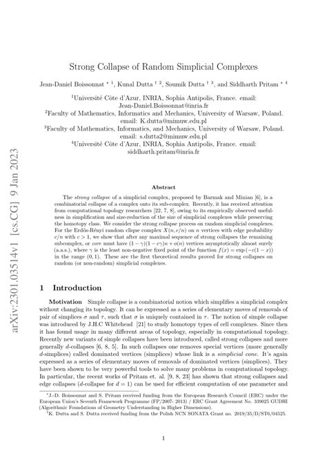 pdf strong collapse of random simplicial complexes