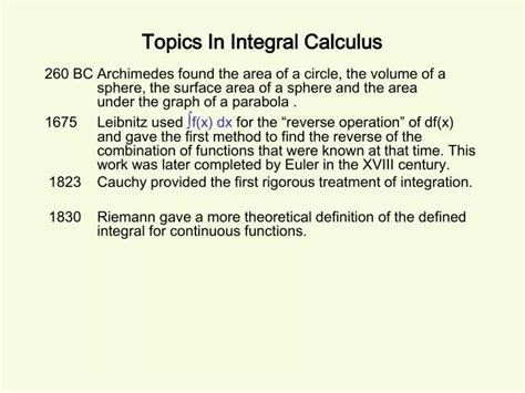 Ppt Topics In Integral Calculus Powerpoint Presentation Free Download Id 2692952