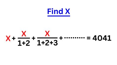 Find The Value Of X Sum Of A Series Sequence And Series YouTube