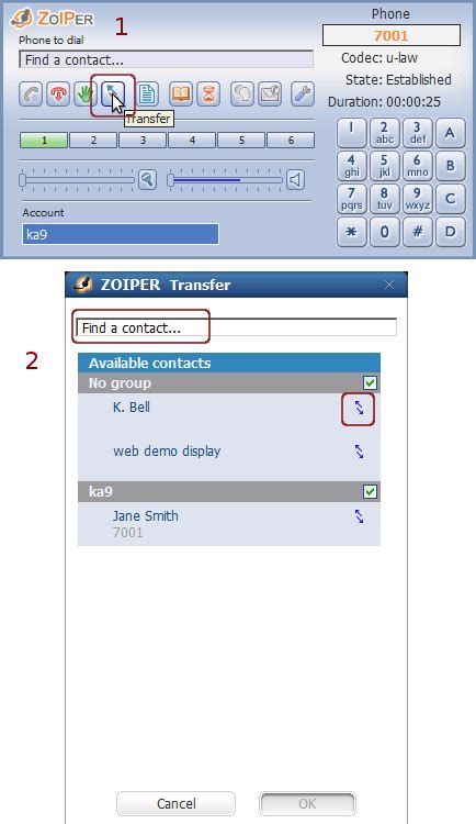 Blind Call Transfer Zoiper