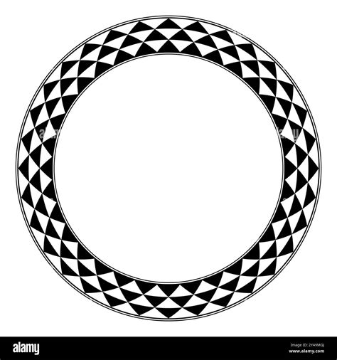 Fibonacci Pattern Circle Frame Decorative Checkered Border Made By