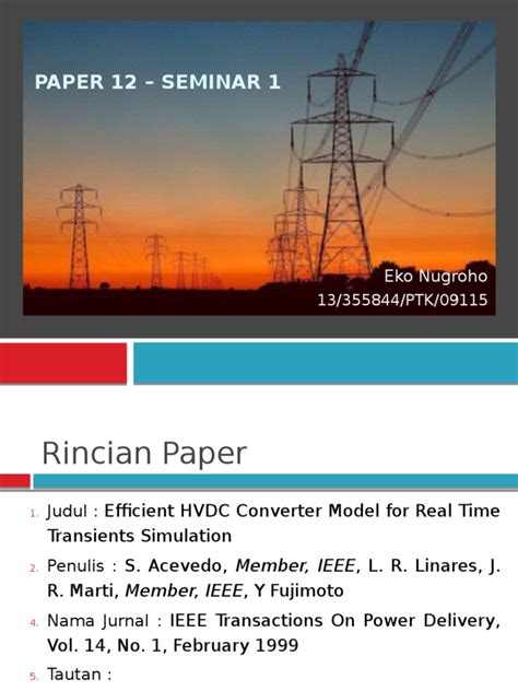 pdf efficient hvdc converter model for real time transients