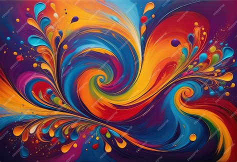 Premium Photo Exploring Vibrant Swirls In Abstract Art