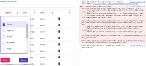 Checkbox List Excel Like Filter Error Radzenblazor Components Radzen