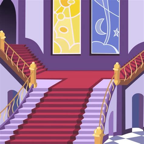 Canterlot Castle Main Stairs Illustration Mlp Background Castle
