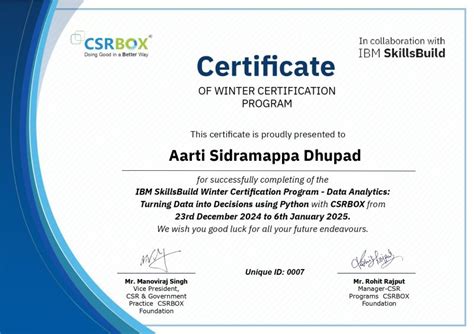 Aarti Dhupad On Linkedin Dataanalytics Python Ibmskillsbuild Csrbox Continuouslearning