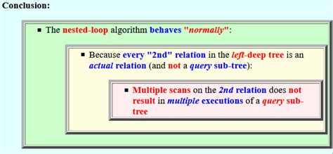 why left deep trees work well for the nested loop join algorithm