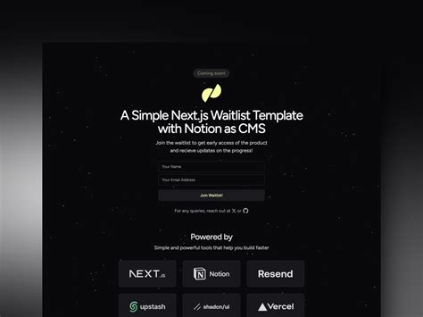 next js notion — waitlist template
