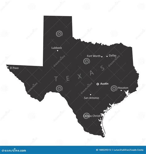 Texas Isolated Map Stock Illustration Illustration Of America 188539515