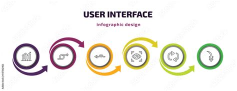 User Interface Infographic Template With Icons And 6 Step Or Option User Interface Icons Such