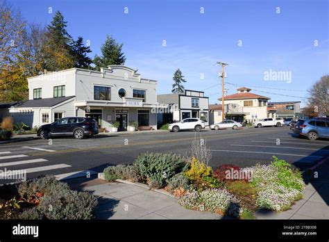 Langley Wa Usa November 14 2023 Cityscape View Of Anthes Avenue