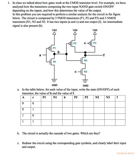 Solved In Class We Talked About How Gates Work At The CMOS Chegg Com